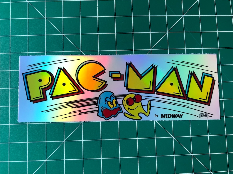 Pac-man Midway Arcade Marquee Sticker 1.85x5.65” Glossy Decal ...