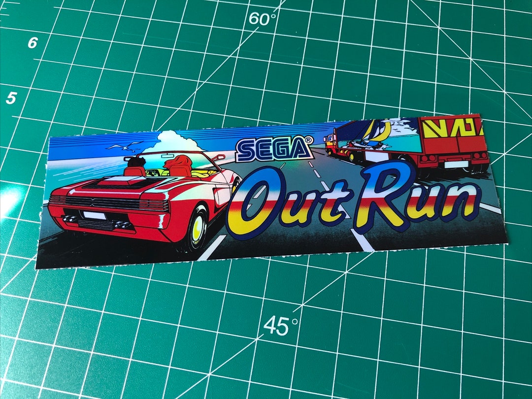 Sega Outrun Arcade Marquee Sticker 2x6.25” Glossy Decal Holographic ...