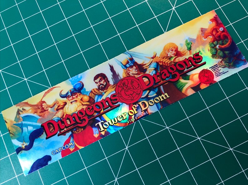 Dnd Tower of Doom Arcade Marquee Sticker 1.65x5.65” Glossy Decal ...