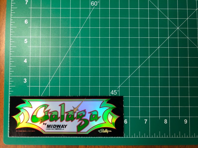 Galaga Midway Arcade Marquee 2x5.75” Sticker Glossy Decal Holographic ...