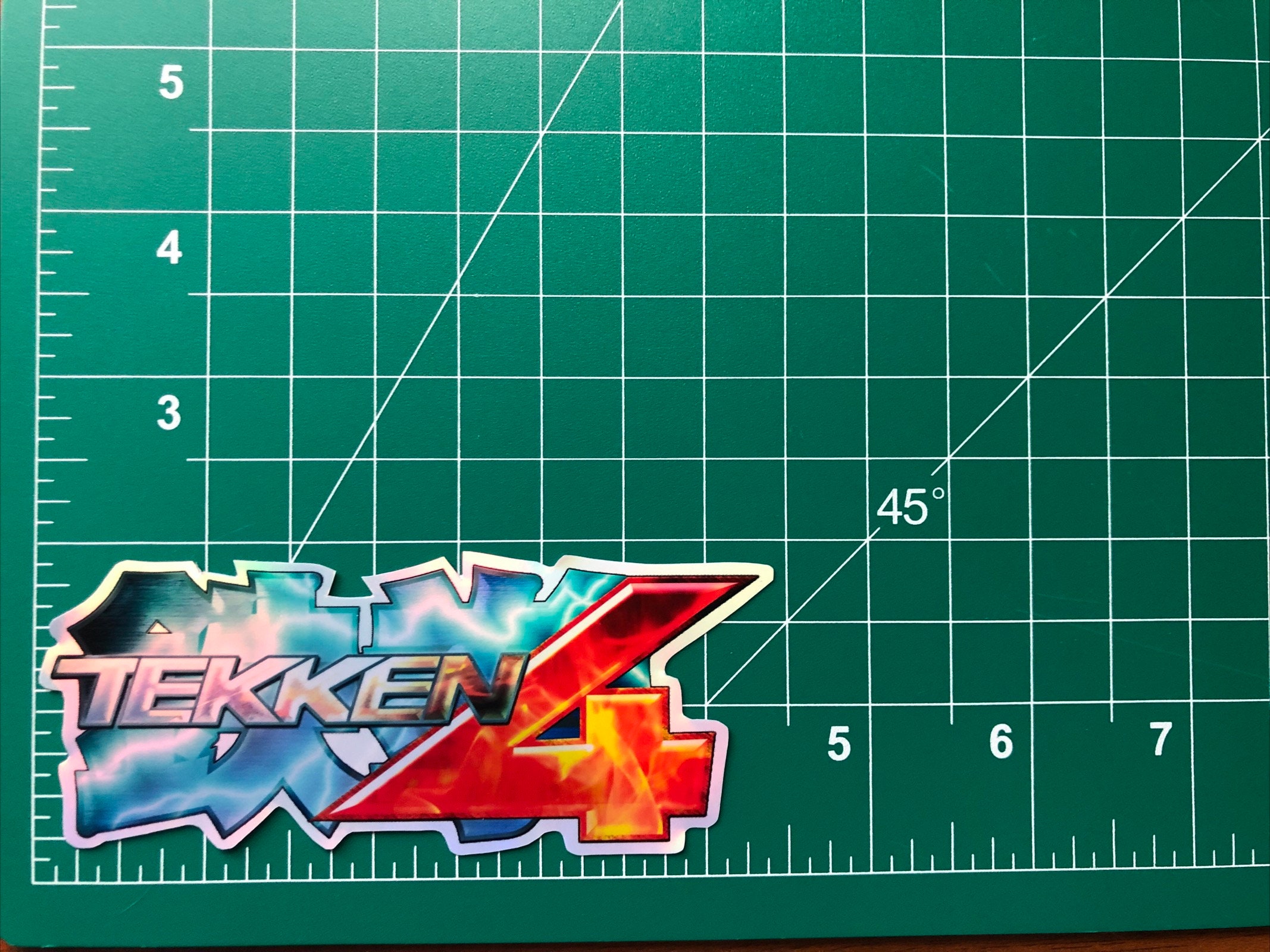 Tekken 4 Arcade Logo Sticker 2x4.5” Glossy Decal Holographic Rainbow ...