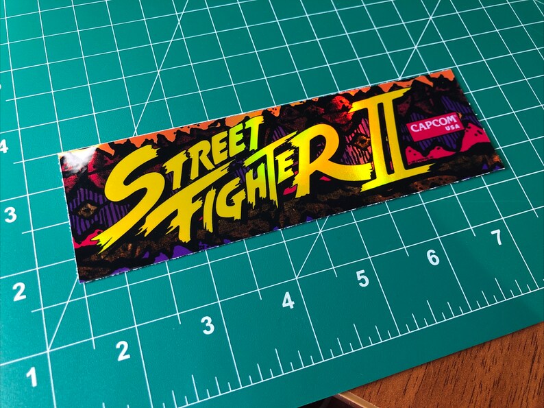 Street Fighter II Arcade Marquee Sticker 1.75x5.75” Glossy Decal ...