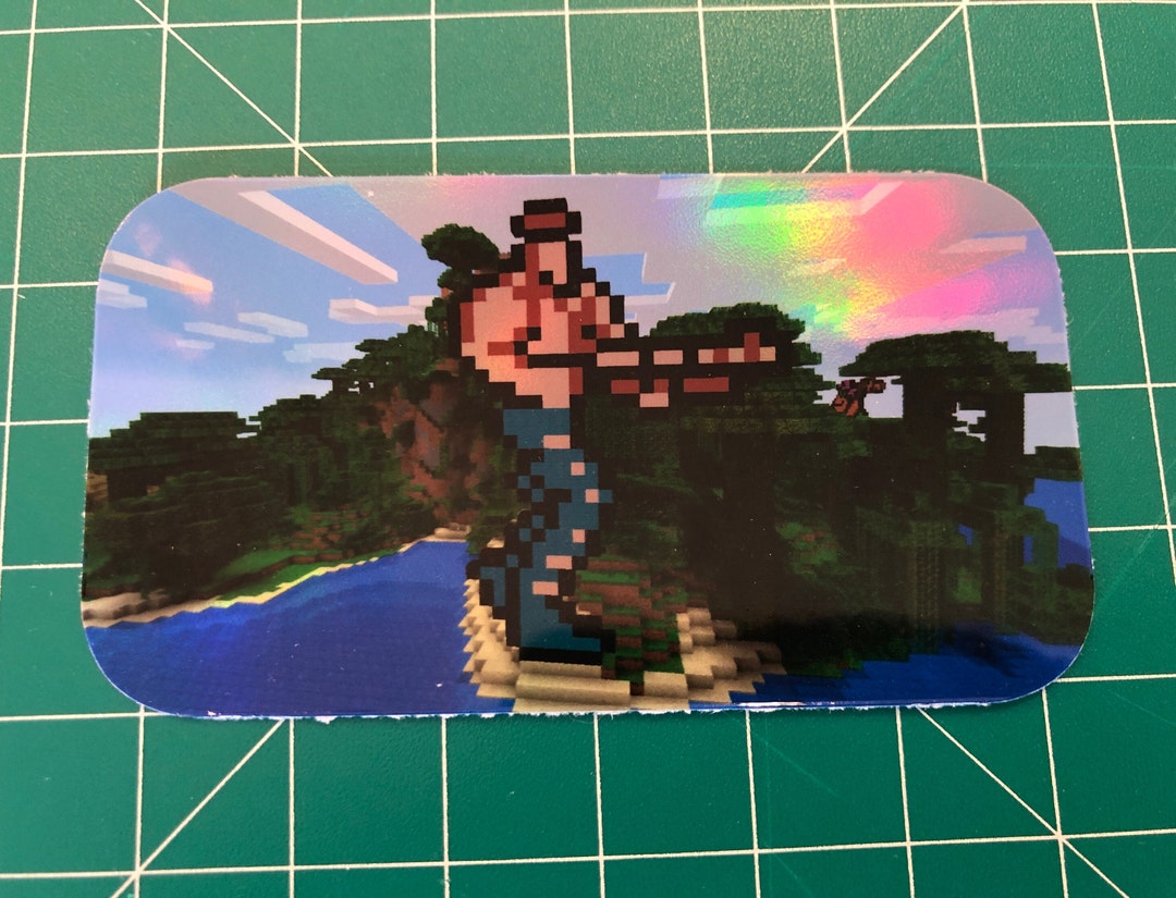 Contra NES X Minecraft Mashup Sticker 2x3.5 Glossy Decal Holographic ...