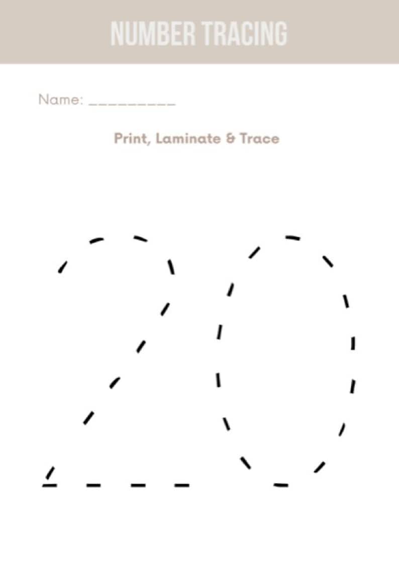Printable Simple Number Tracing Workbook, Numbers 1-20, for Kids ...