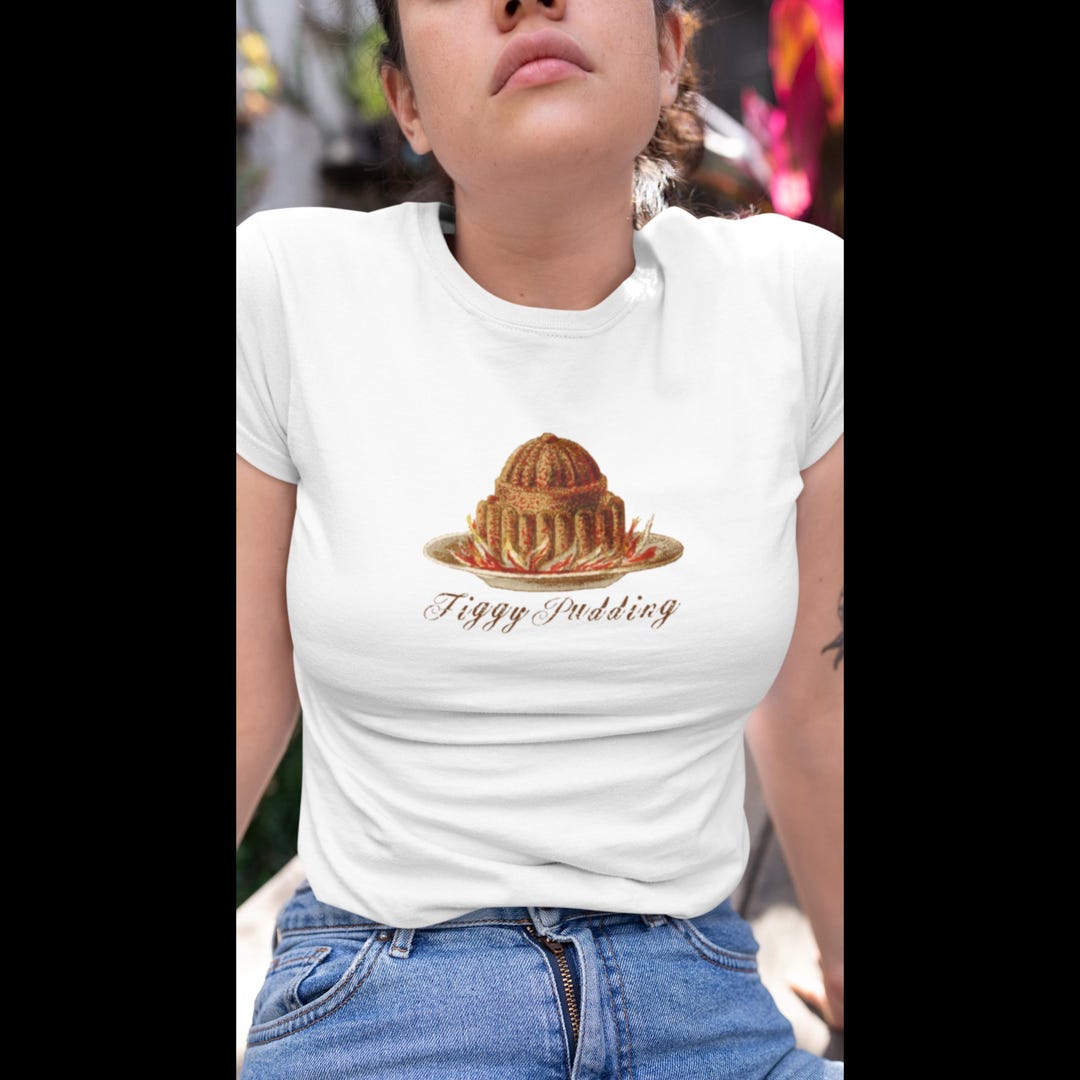 Figgy Pudding Long Fitted Vintage Graphic T-shirt, Retro Painted ...