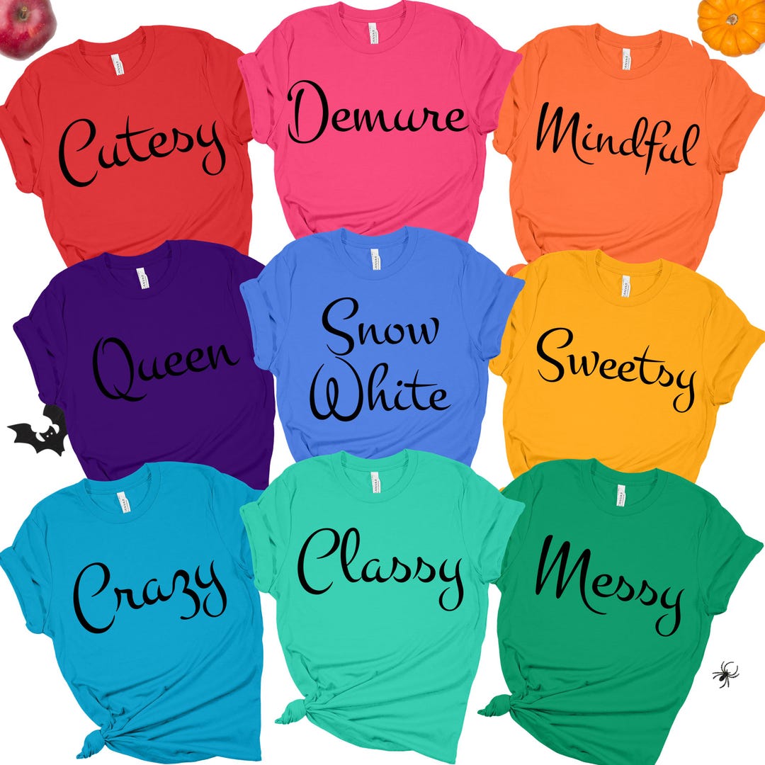 Demure Dwarves T-shirts • Funny 7 Dwarfs Halloween Costume Group Shirts ...