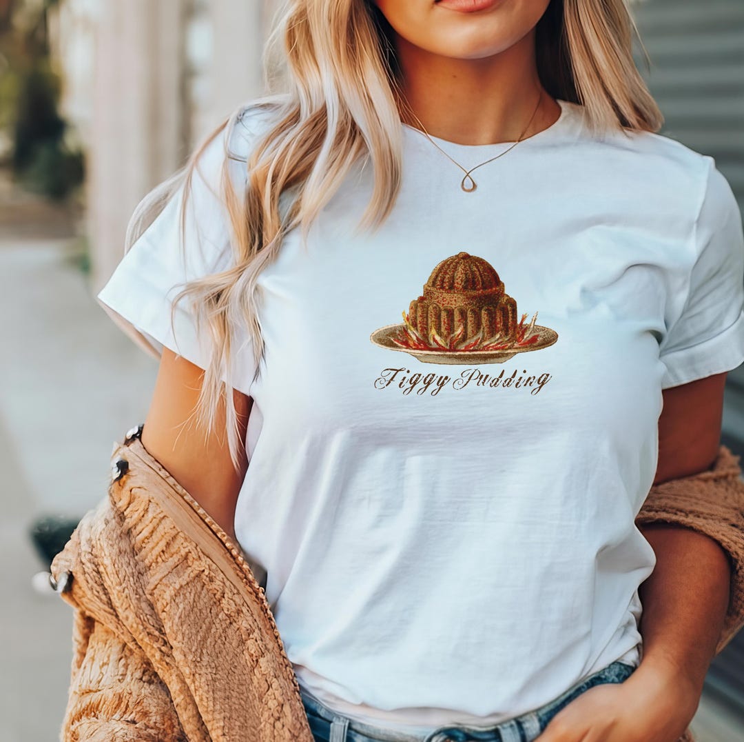 Vintage Figgy Pudding Graphic T-shirt, Retro 70s Painted Christmas ...