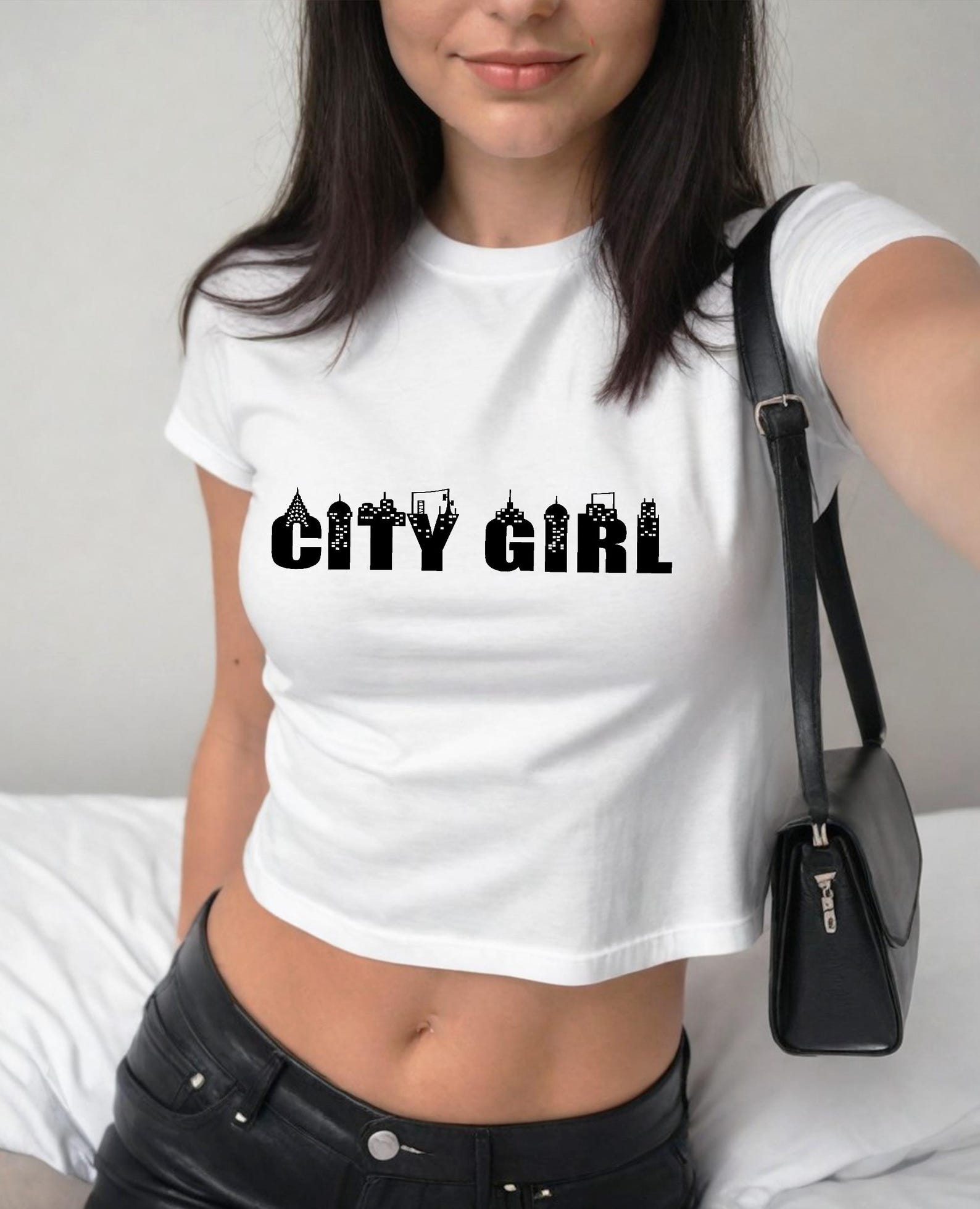 City Girl Baby Tee, Cool New York City Skyline Top, NYC Vintage Graphic ...
