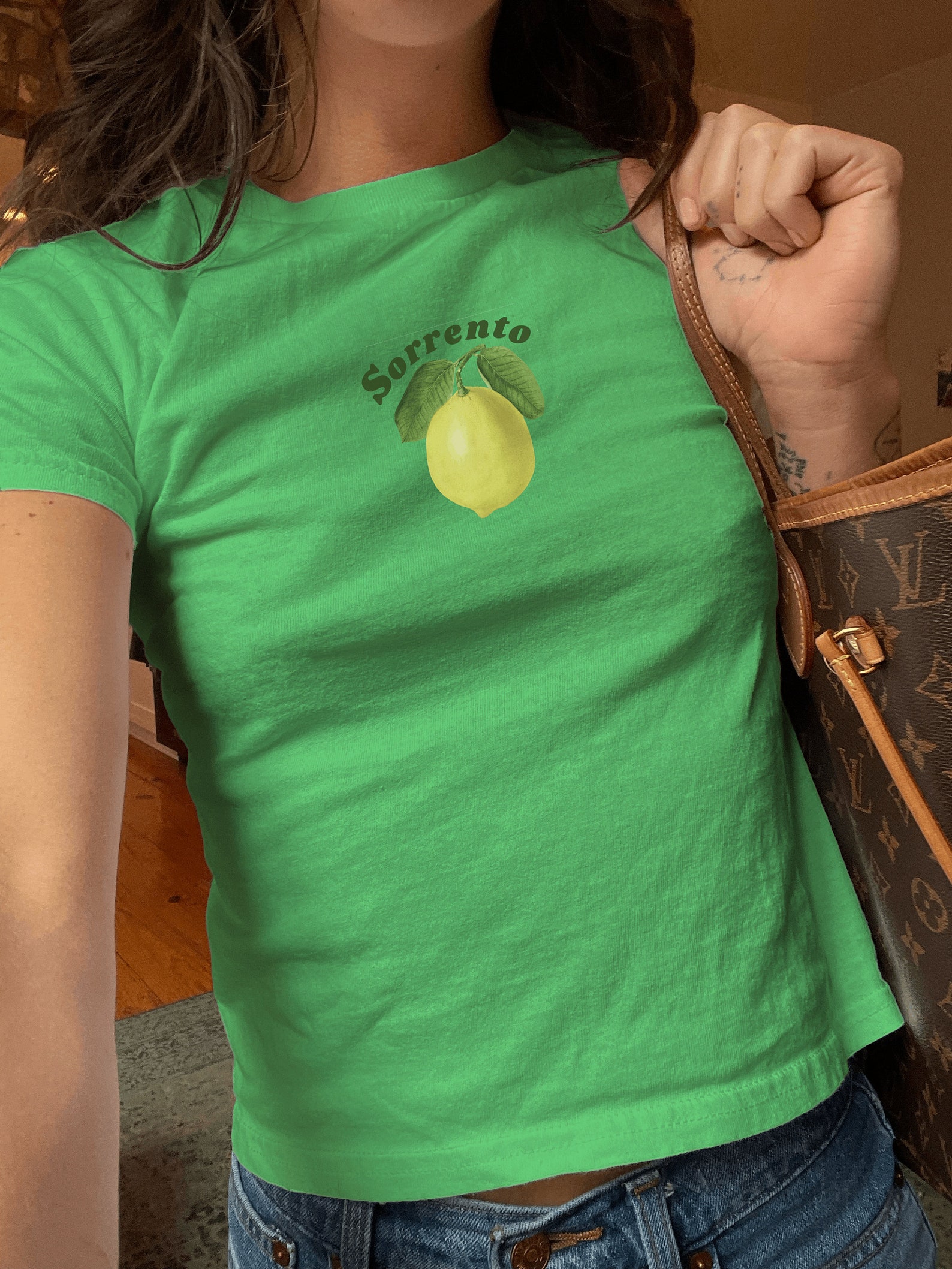 100% Cotton Painted Lemon Baby Tee • Vintage Graphic Travel Shirt ...