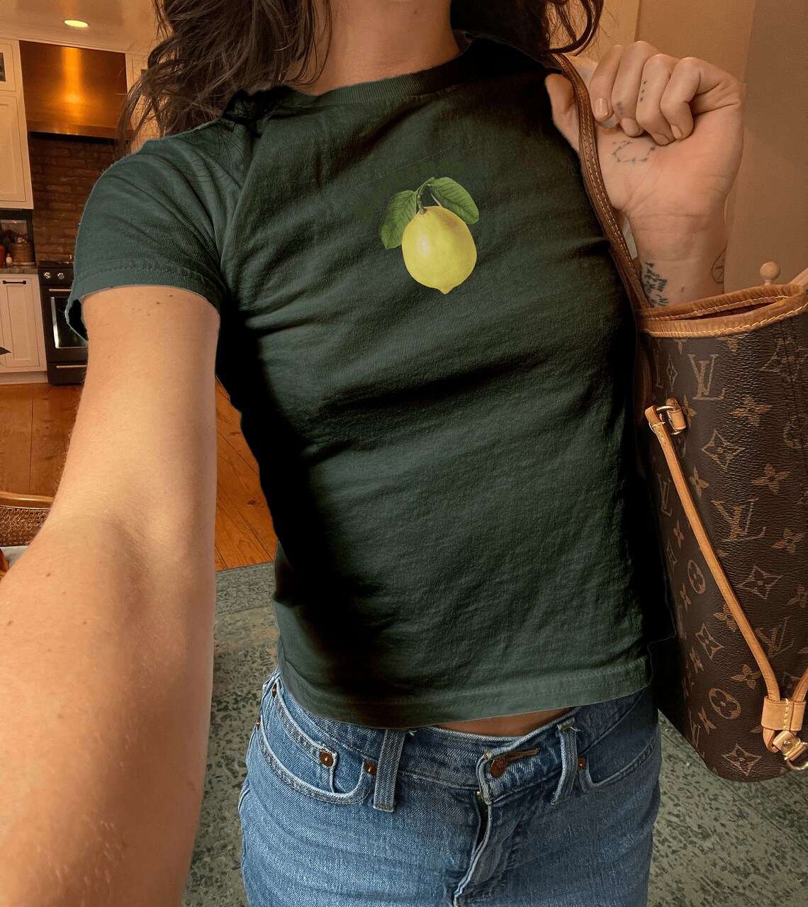 100% Cotton Painted Lemon Baby Tee • Vintage Graphic Travel Shirt ...