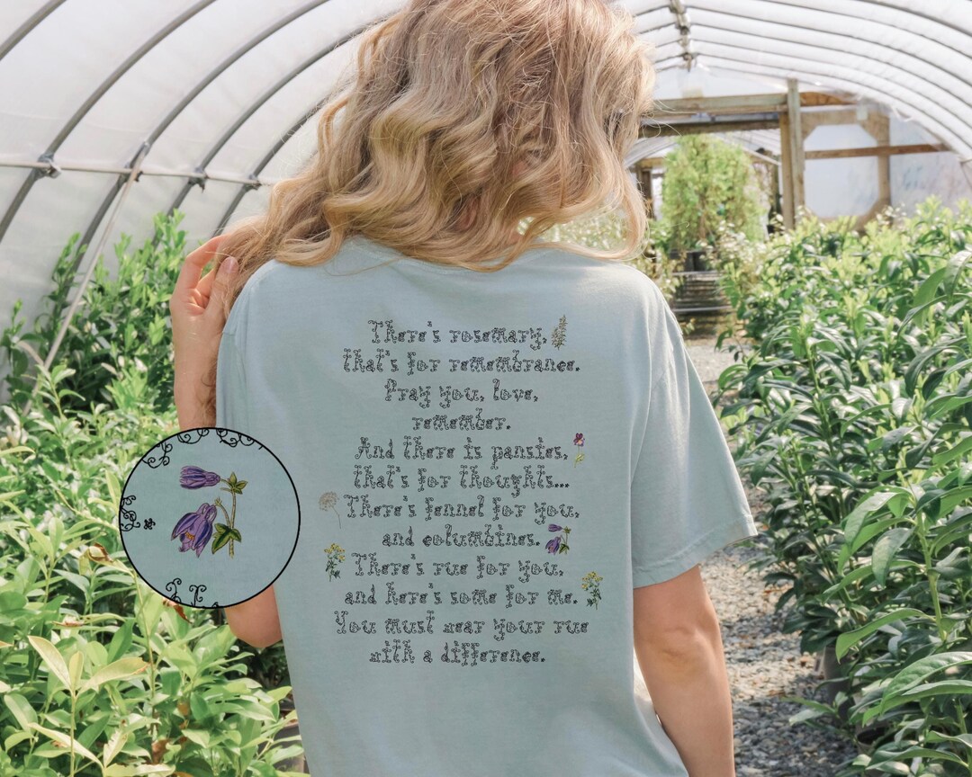 Ophelia's Flower Speech on Comfort Colors Ringspun Pastel T-shirts ...