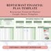 Restaurant Financial Plan Template – Google Sheets Editable Spreadsheet ...