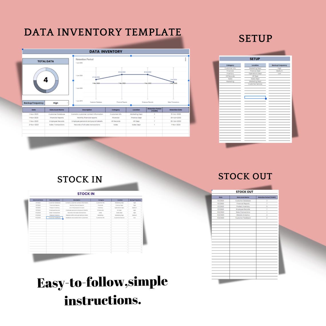 Data Inventory Template – Google Sheets Tracker, Editable Spreadsheet ...