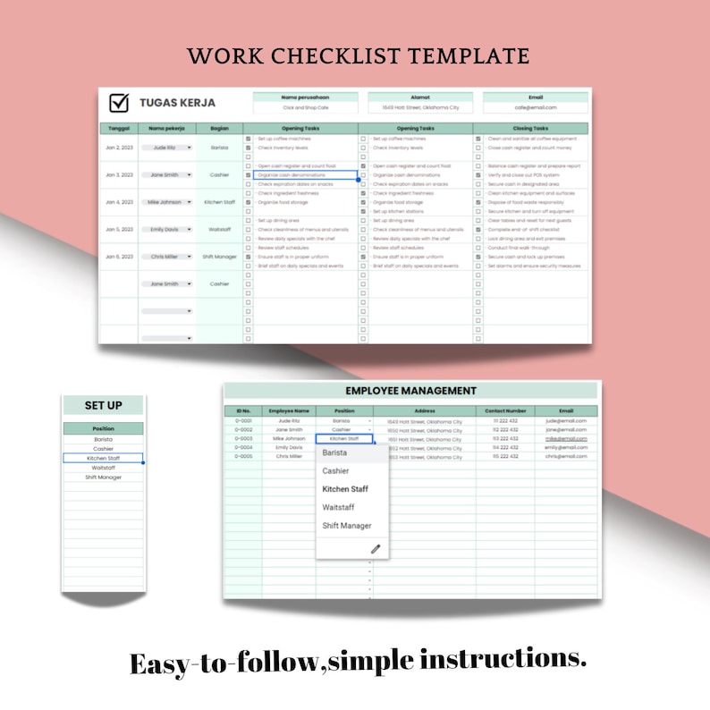 Work Checklist Template – Google Sheets Editable Task List ...