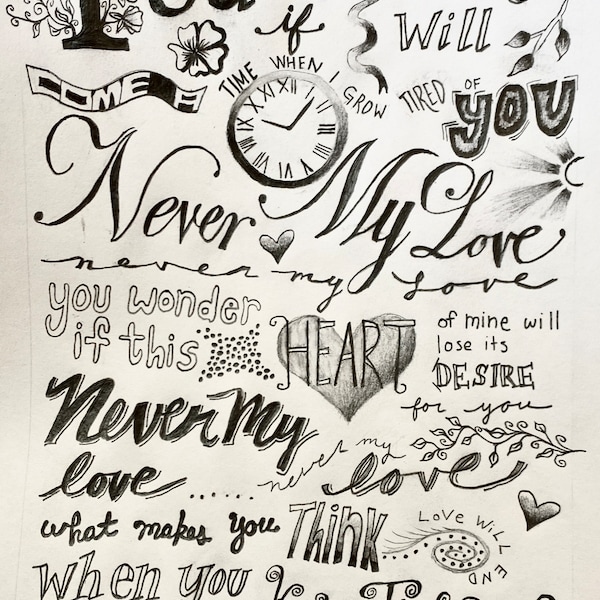 Lyric Drawing - Etsy