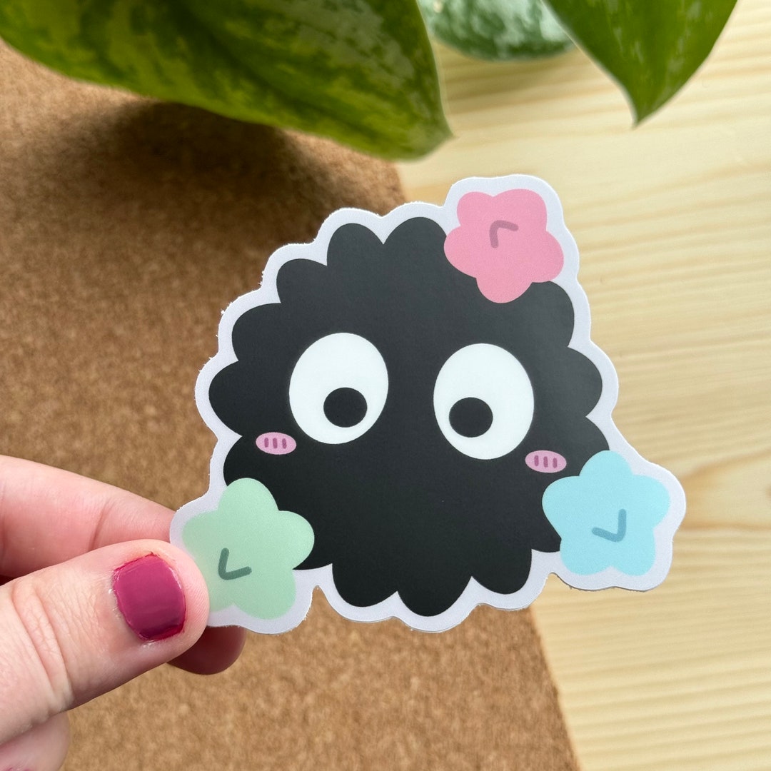 Fluffy Soot Sprite kawaii Waterproof Vinyl Diecut Sticker Cute Anime ...
