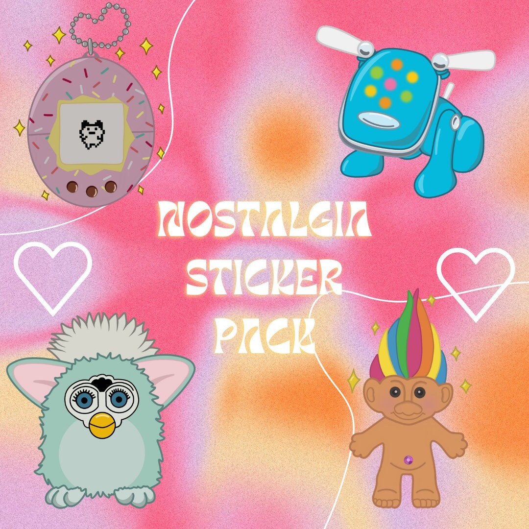 Y2K 90s Nostalgia Toy Sticker Pack Waterproof Matte Vinyl Diecut ...