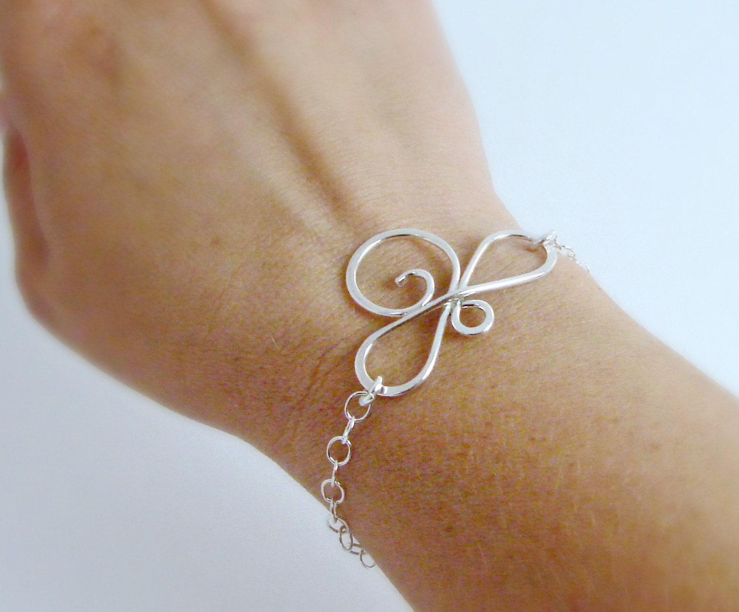 Sterling Silver Infinite Chain Bracelet - Etsy