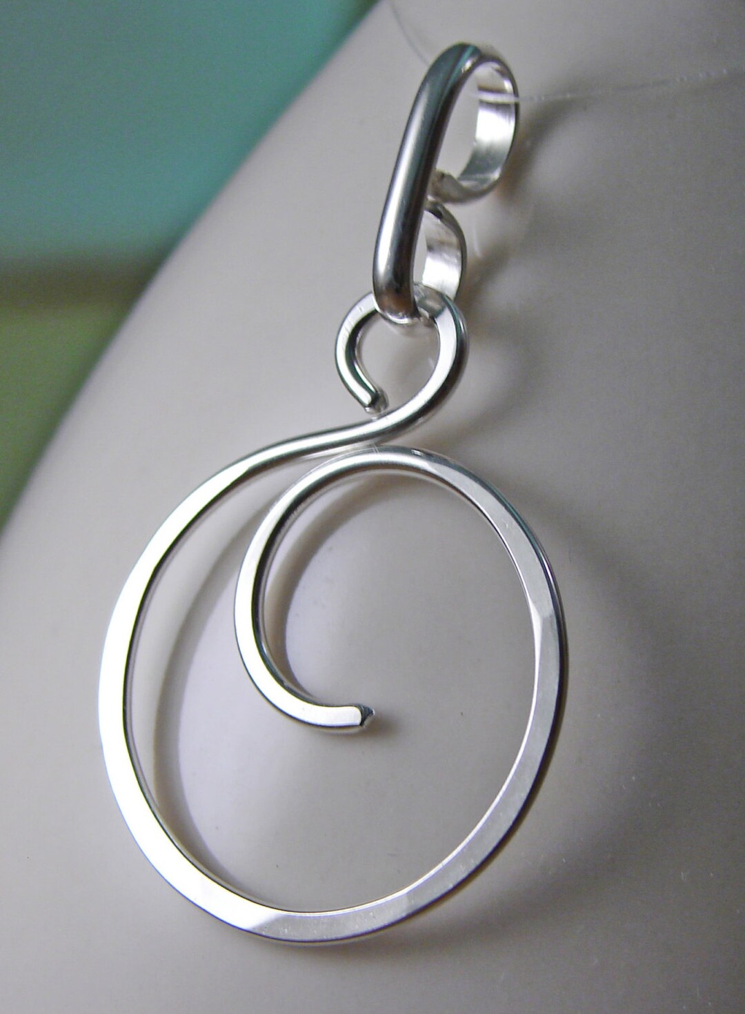 Sterling Silver Curly Q Pendant - Hand Forged - Etsy
