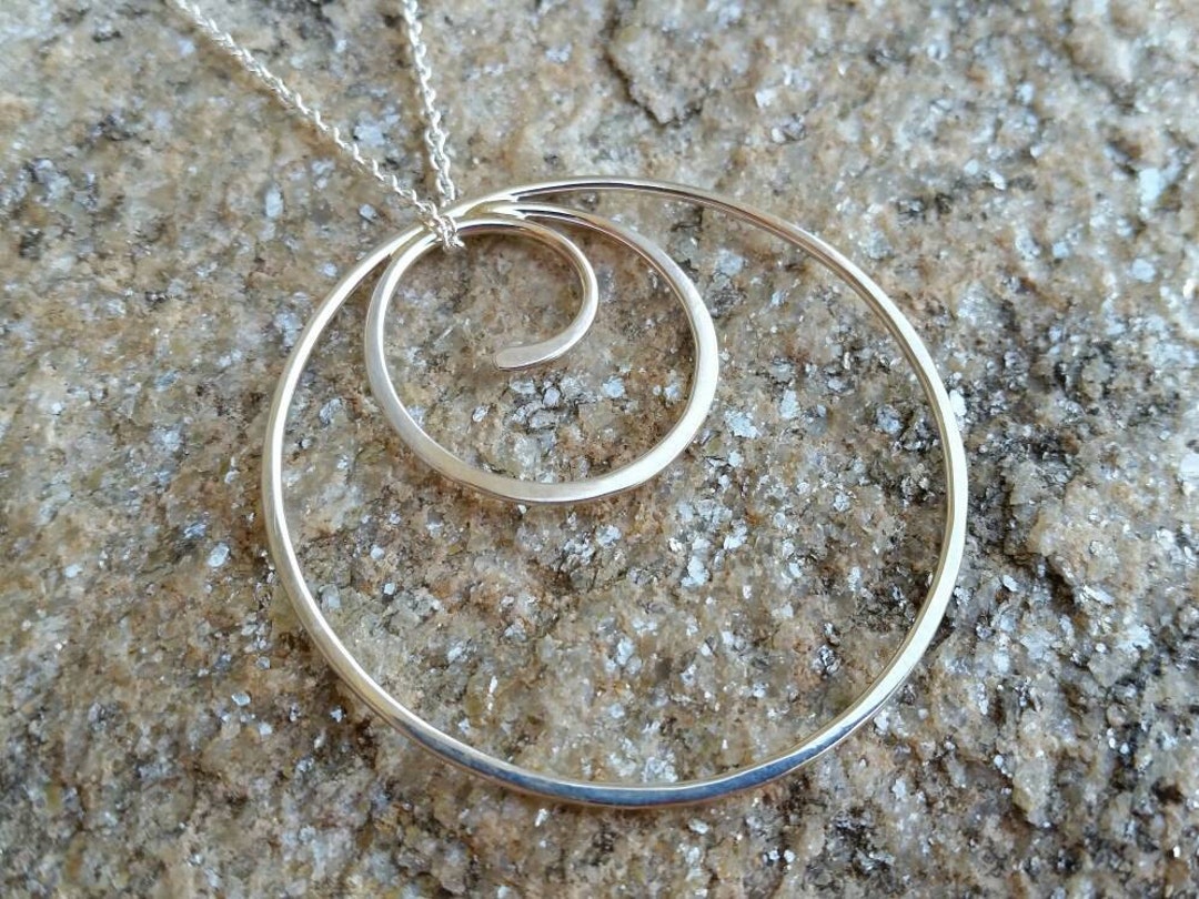 Silver Circle Pendant Necklace - Sterling Silver - Pendant Necklace ...