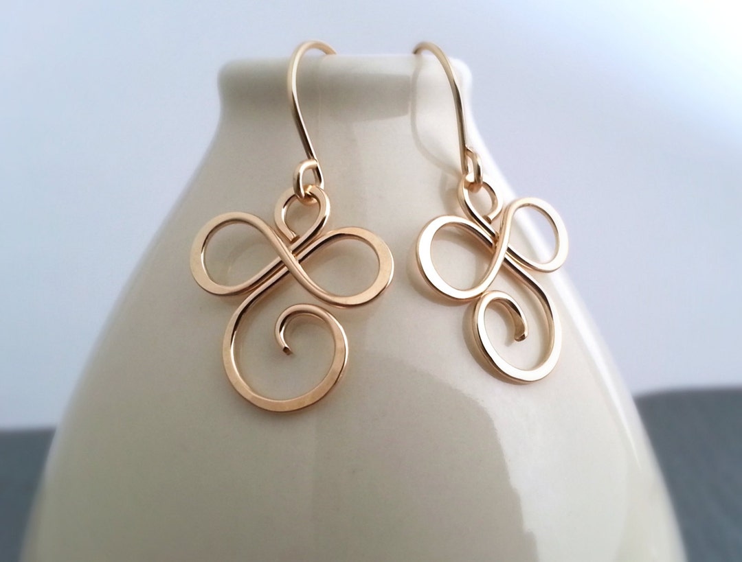 Gold Filled Infinity Swirly Curly Dangle Earrings - Etsy Australia