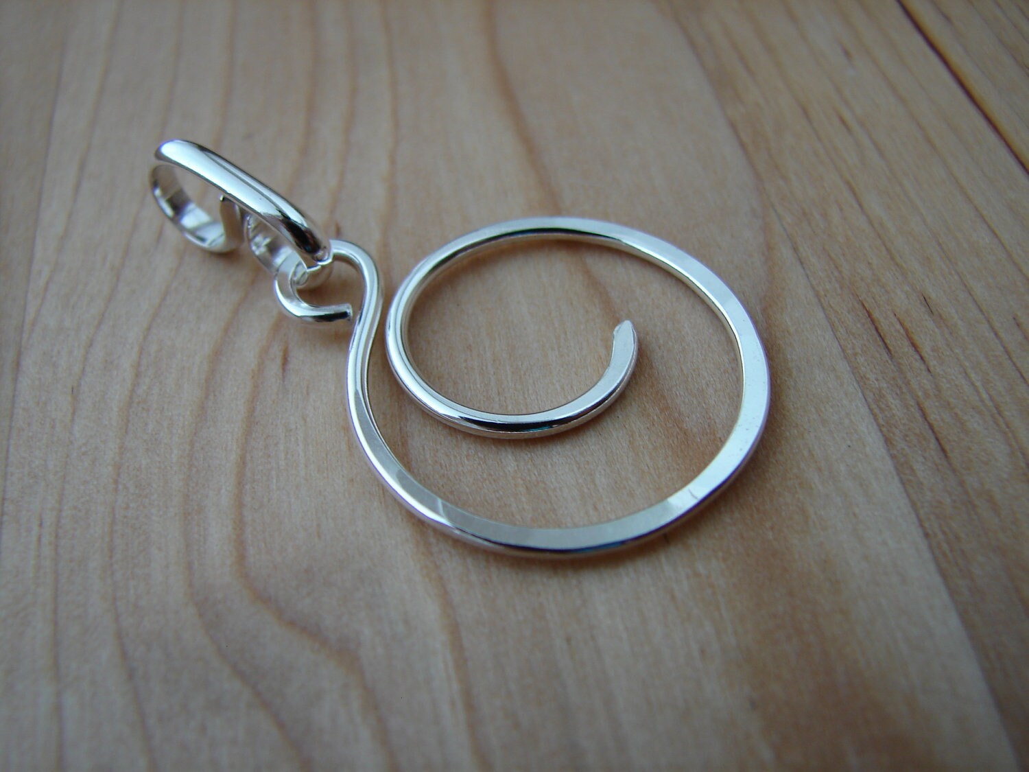 Sterling Silver Curly Q Pendant Hand Forged | Etsy