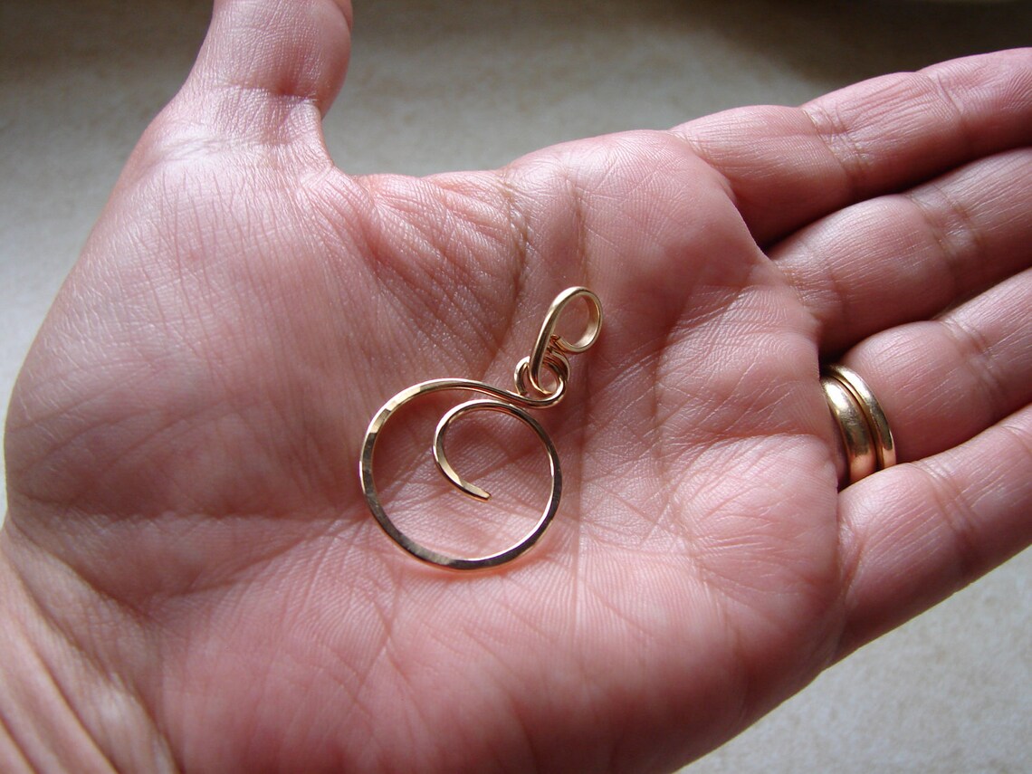 Gold Filled Curly Q Pendant Hand Forged - Etsy