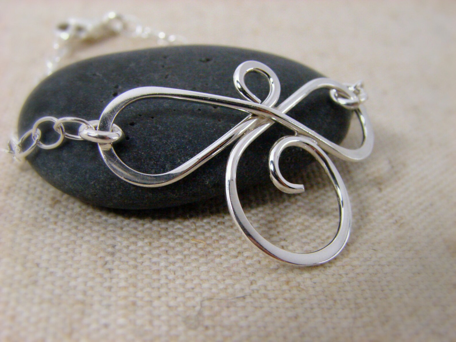 Sterling Silver Infinite Chain Bracelet - Etsy