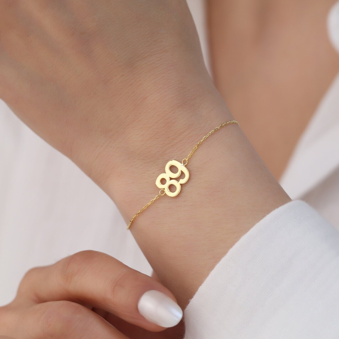 Number Bracelet, Personalized Number Bracelets, Tiny Angel Number ...