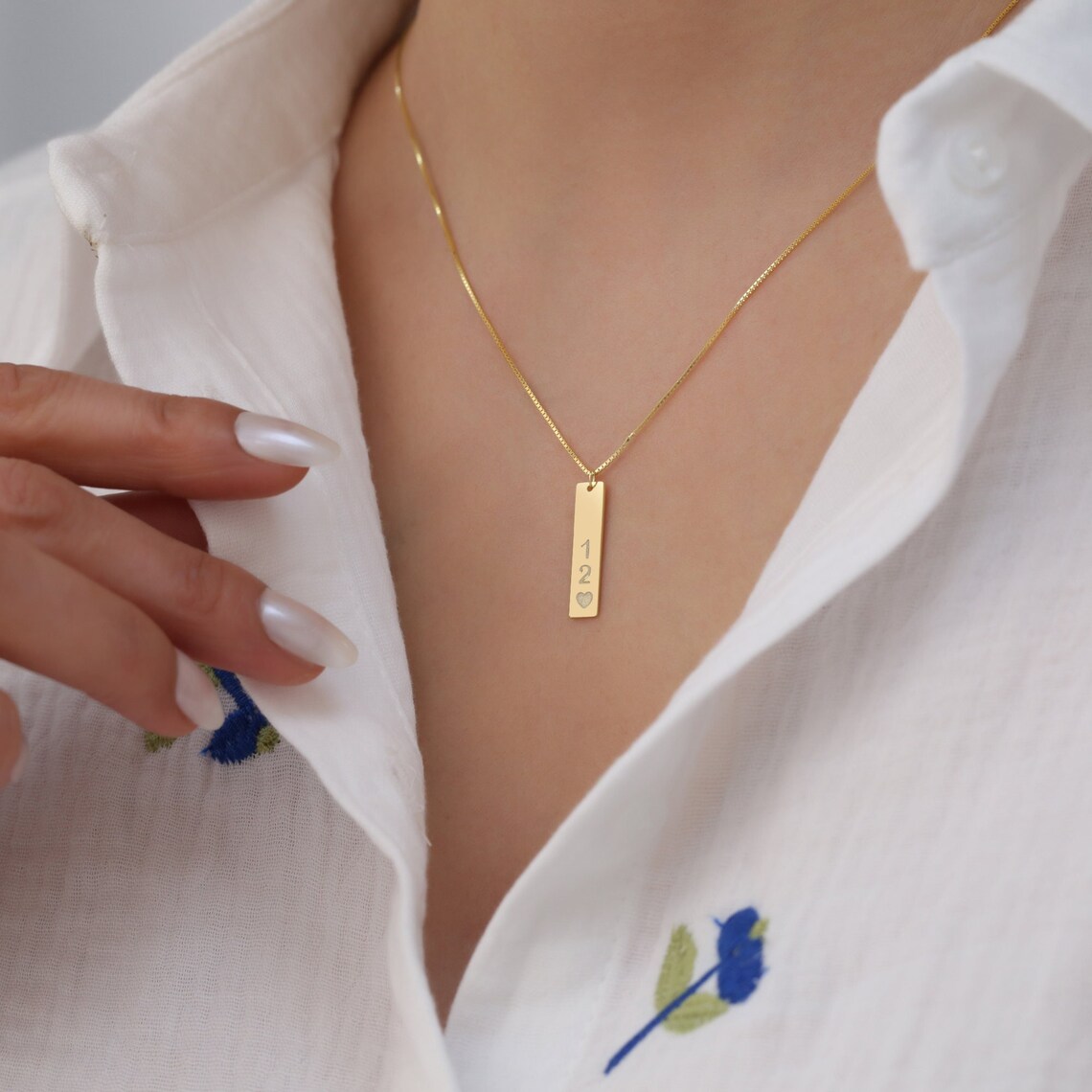 Personalized Number Necklace , Custom Number Necklace , Year Necklace ...