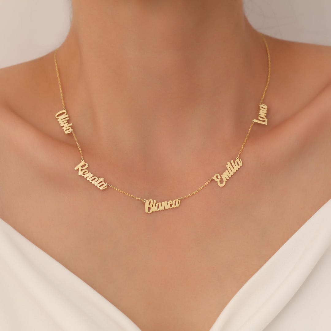 Personalized Multiple Name Necklace, Multi-name Family Necklace ...