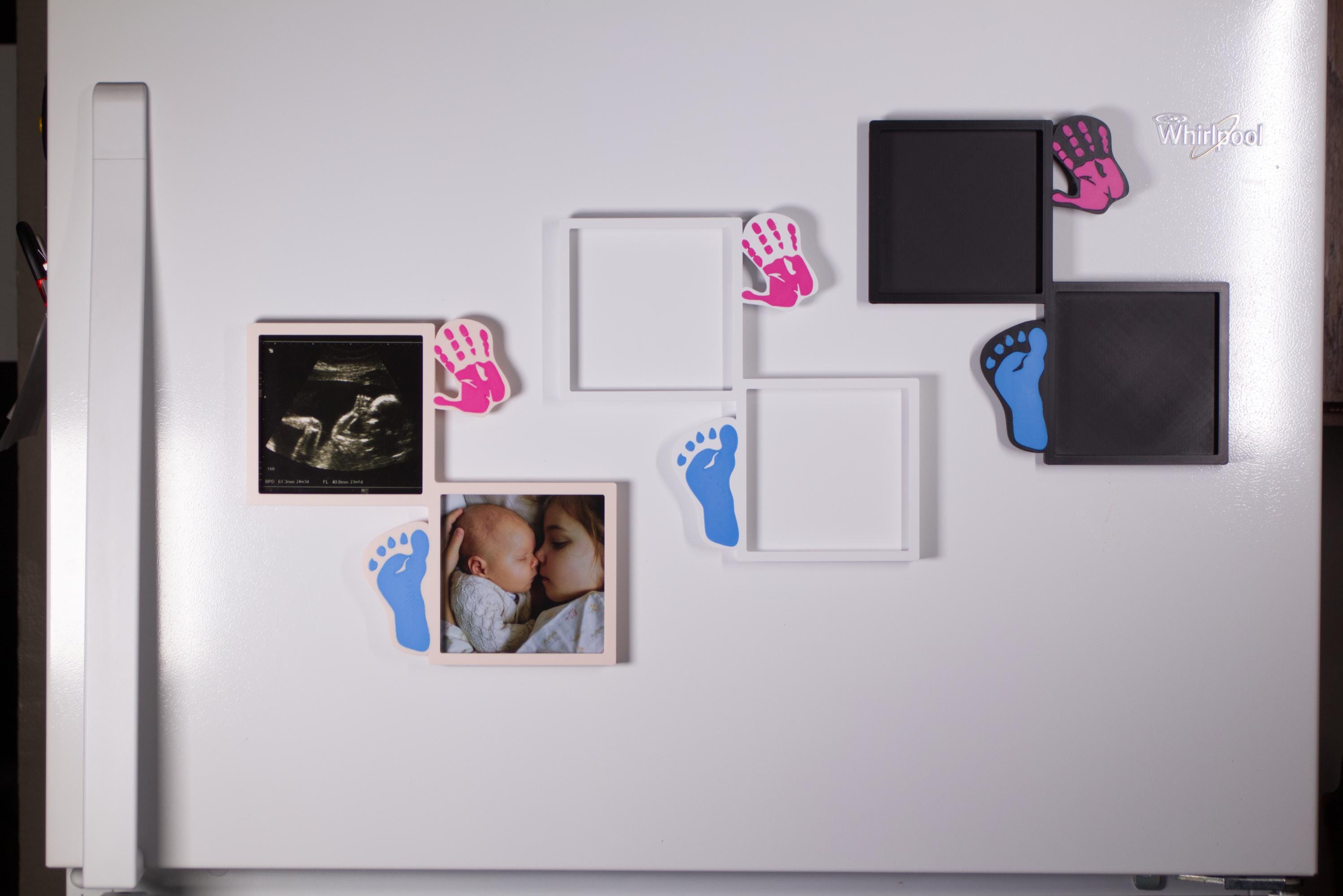 Customizable Ultrasound Handprint Footprint and 4x4 Magnetic Picture ...