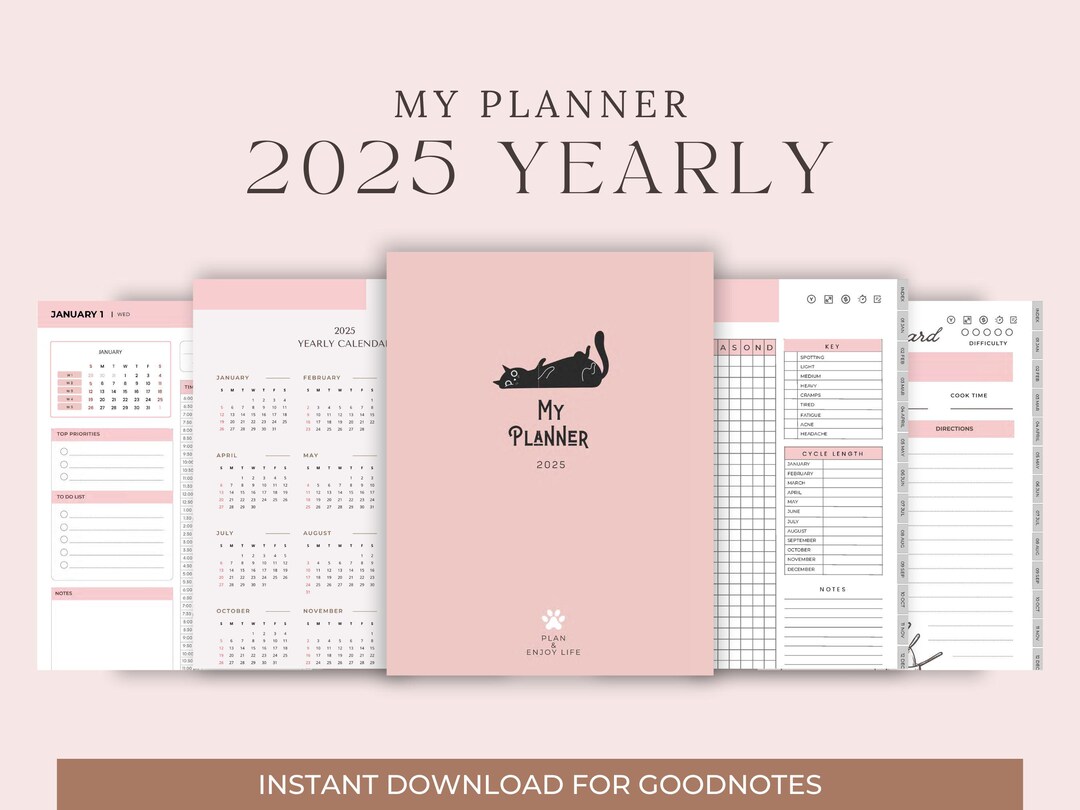 All-in-one Digital Planner 2025, Digital Journal, Digital Goodnotes ...