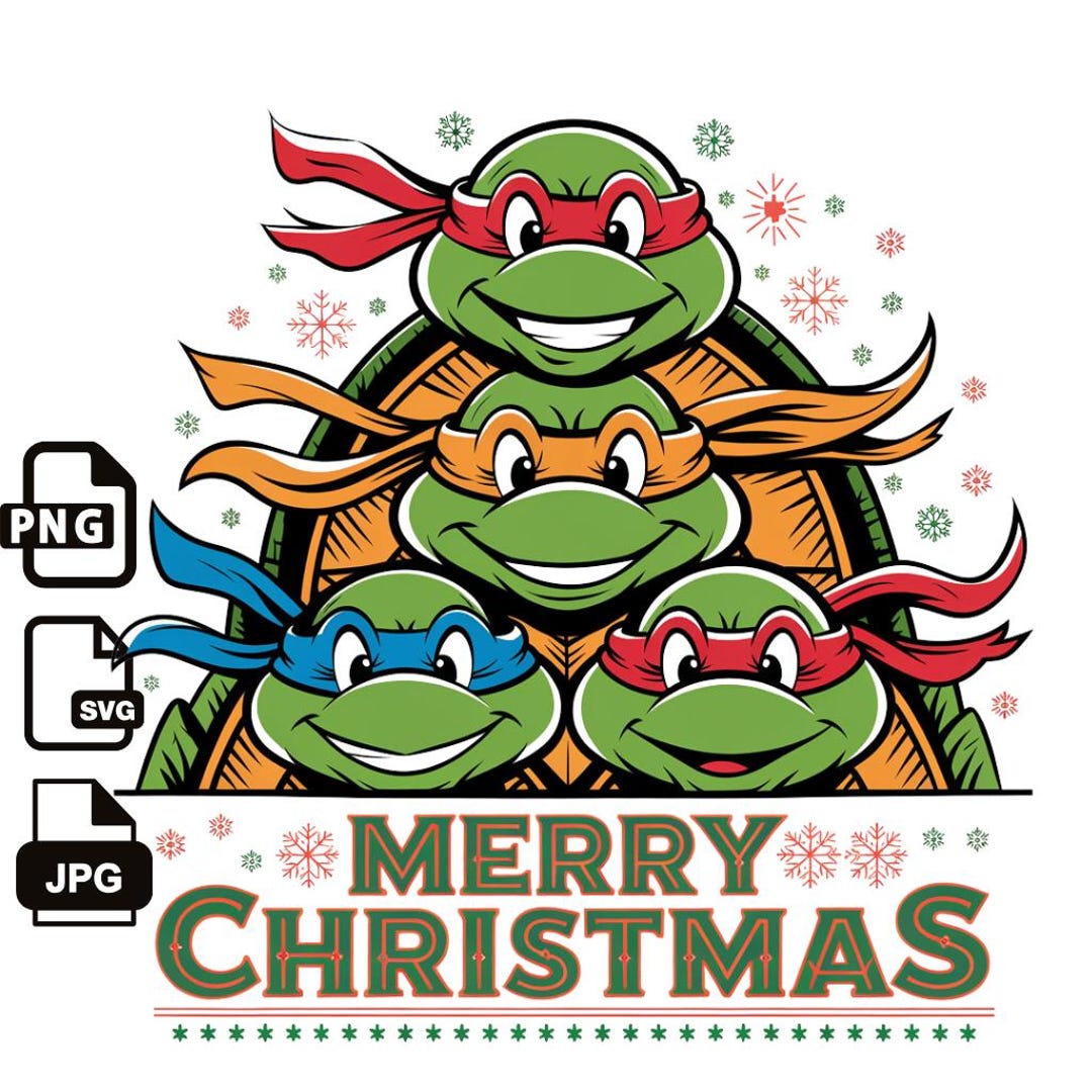 Ninja Turtles Christmas Tree, Christmas Svg Files for Cricut, Ninja ...