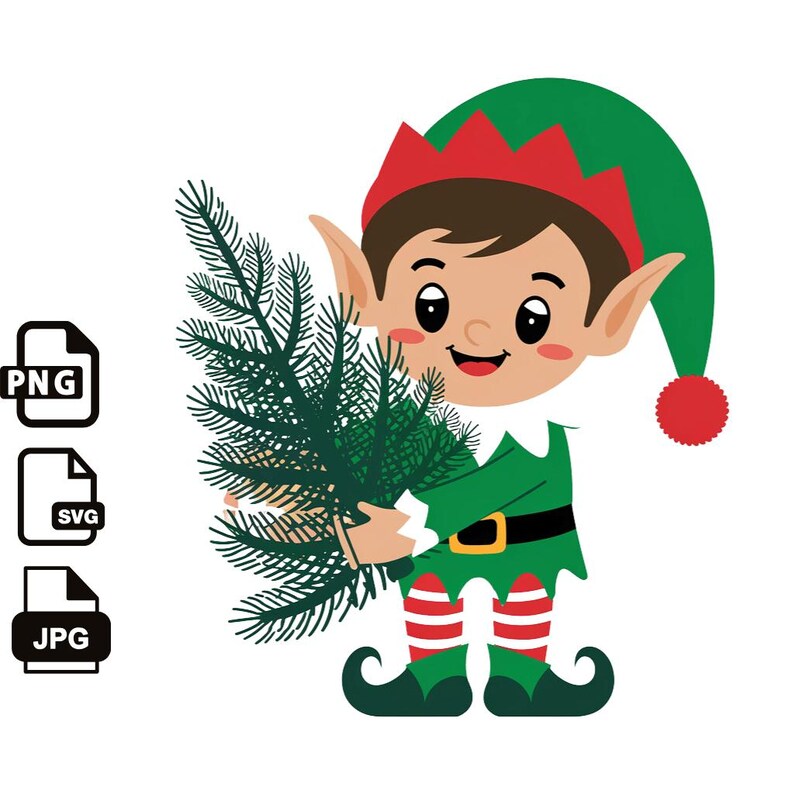 Cute Elf Boy PNG, Retro Kids Christmas Png, Cool Elf Boy Svg, Funny Elf ...