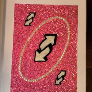 Pink Uno Reverse Rhinestone Artwork - Etsy