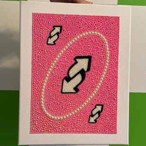 Pink Uno Reverse Rhinestone Artwork - Etsy