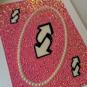 Pink Uno Reverse Rhinestone Artwork - Etsy