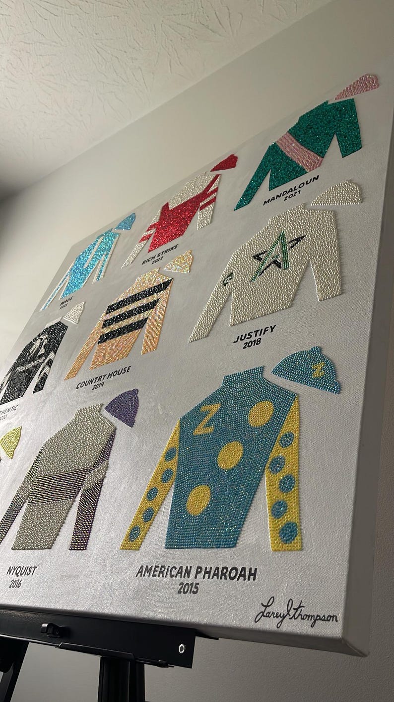 Kentucky Derby Jockey Silk Rhinestone Artwork - Etsy