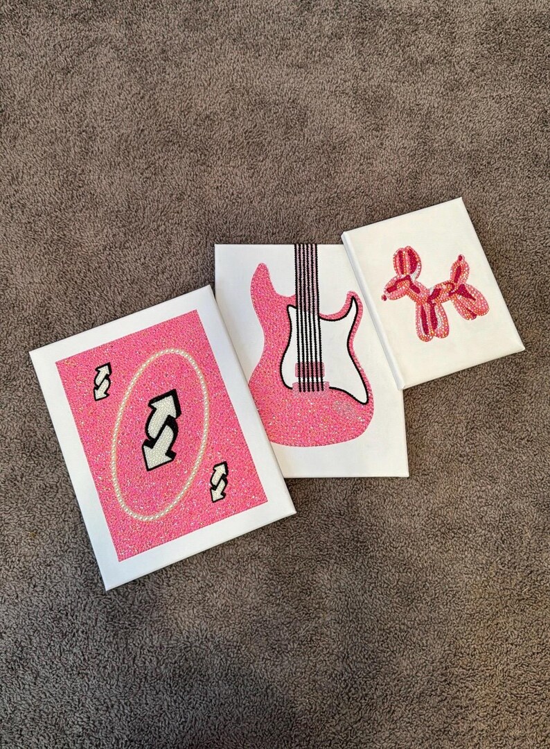 Pink Uno Reverse Rhinestone Artwork - Etsy