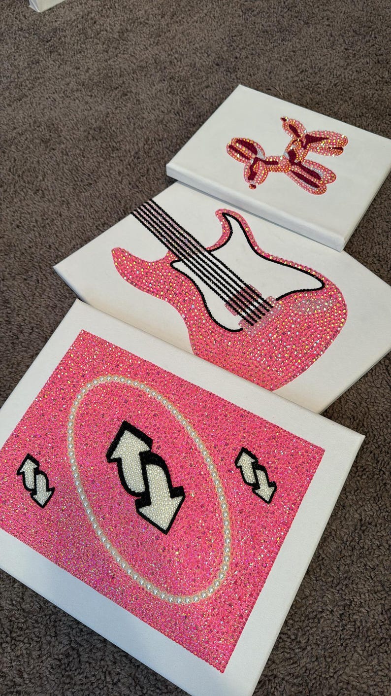 Pink Uno Reverse Rhinestone Artwork - Etsy