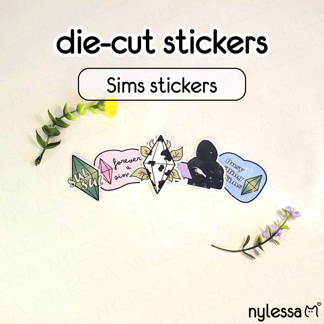 DIECUT SIMS STICKER | Homemade Sims 4 Waterproof Vinyl Stickers With ...
