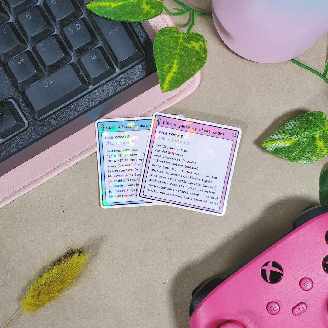 SIMS4 CHEAT CODE STICKER: Holographic | Waterproof for Laptop & Water ...