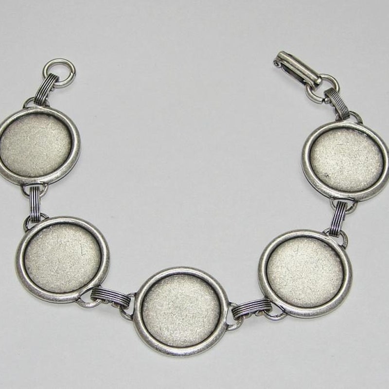 Silver Cabachon Bracelet - Etsy
