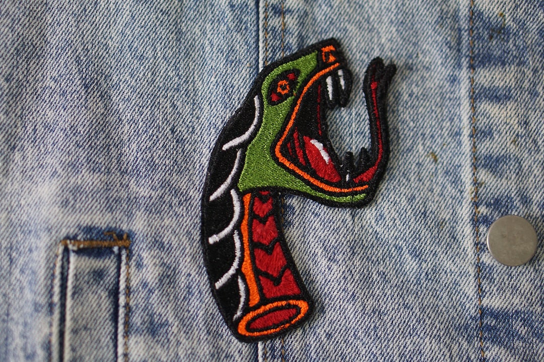 Snake Head Traditional Tattoo Art Embroidery Patches Vintage Tattoo ...