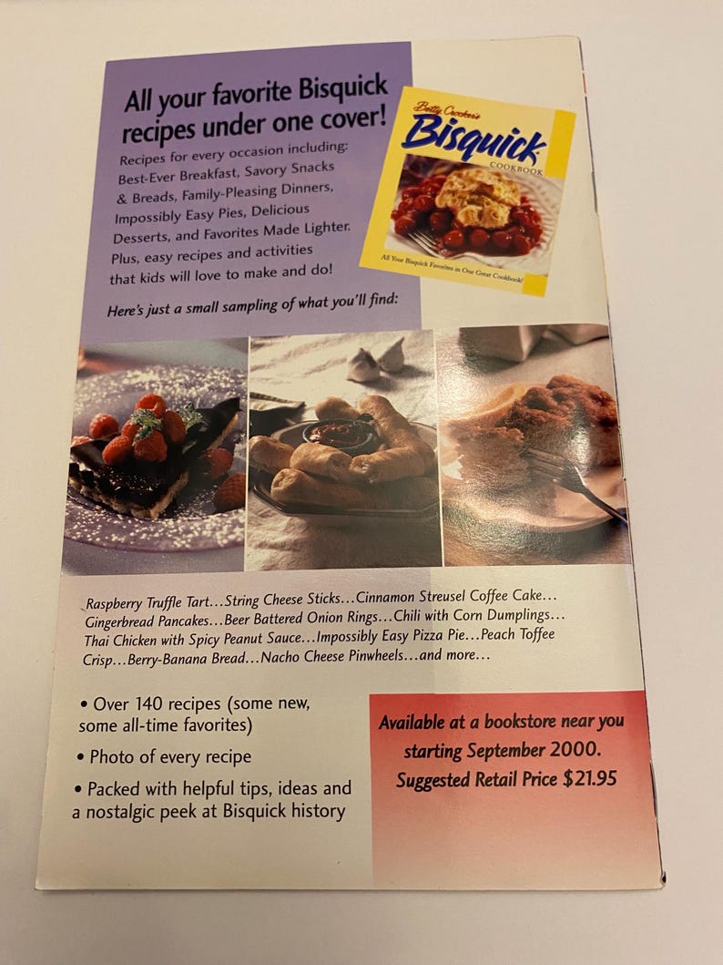 Betty Crocker BISQUICK Family Recipes Booklets Cook Book - Etsy
