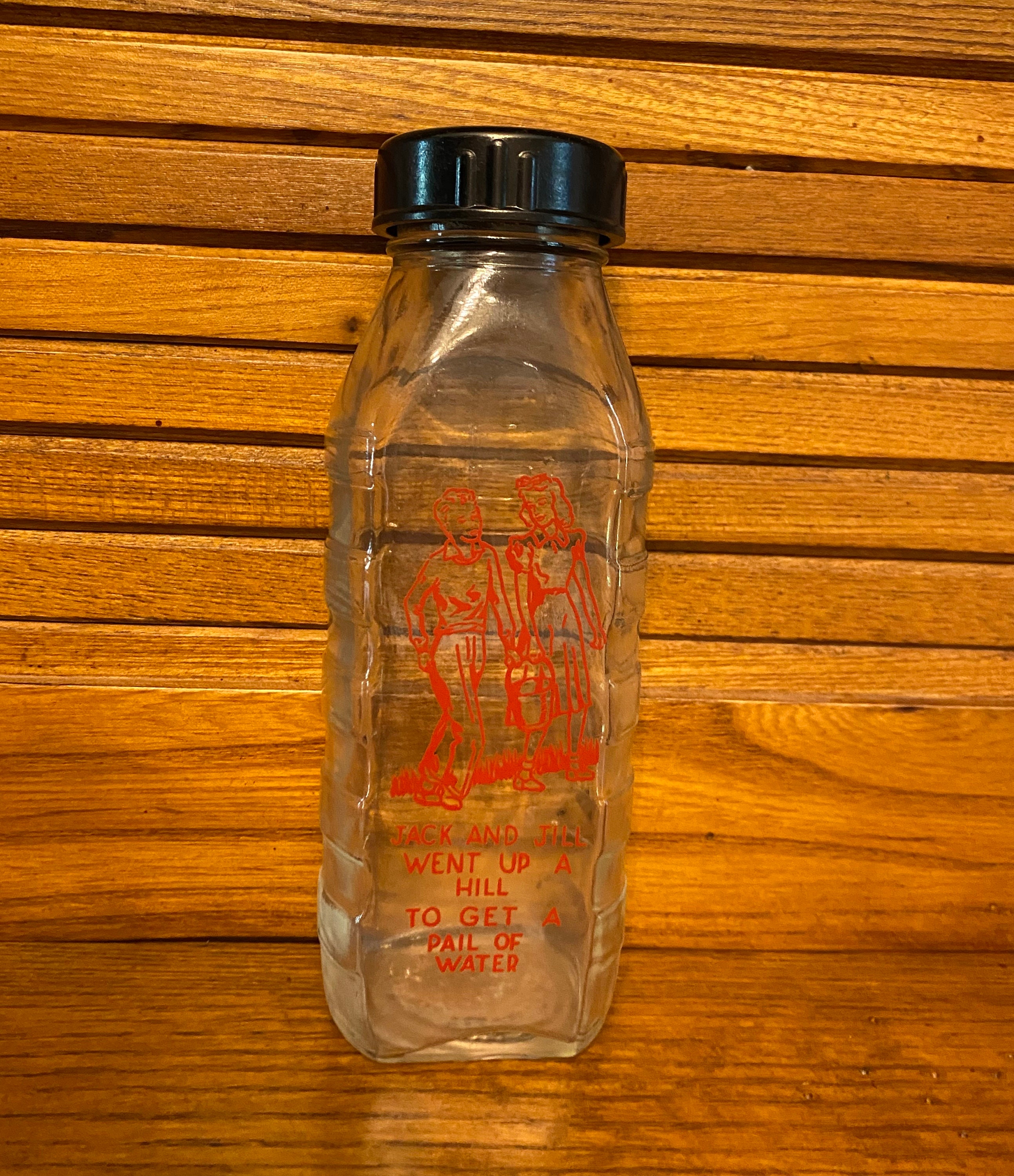 Vintage Glass Nursery Rhyme Baby Bottle JACK and JILL Red - Etsy