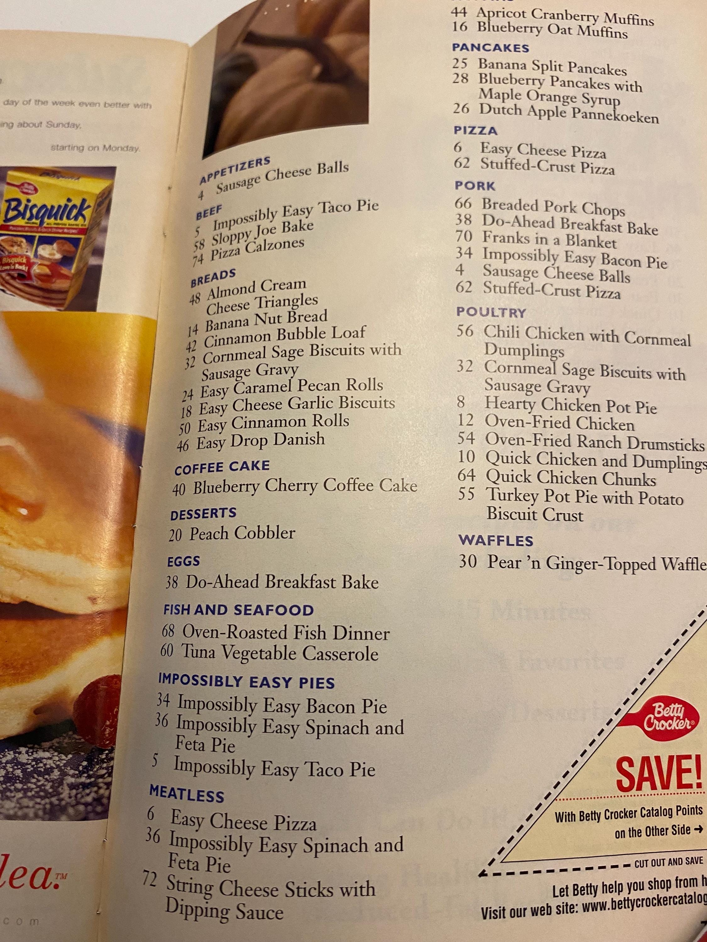 Betty Crocker BISQUICK Family Recipes Booklets Cook Book - Etsy