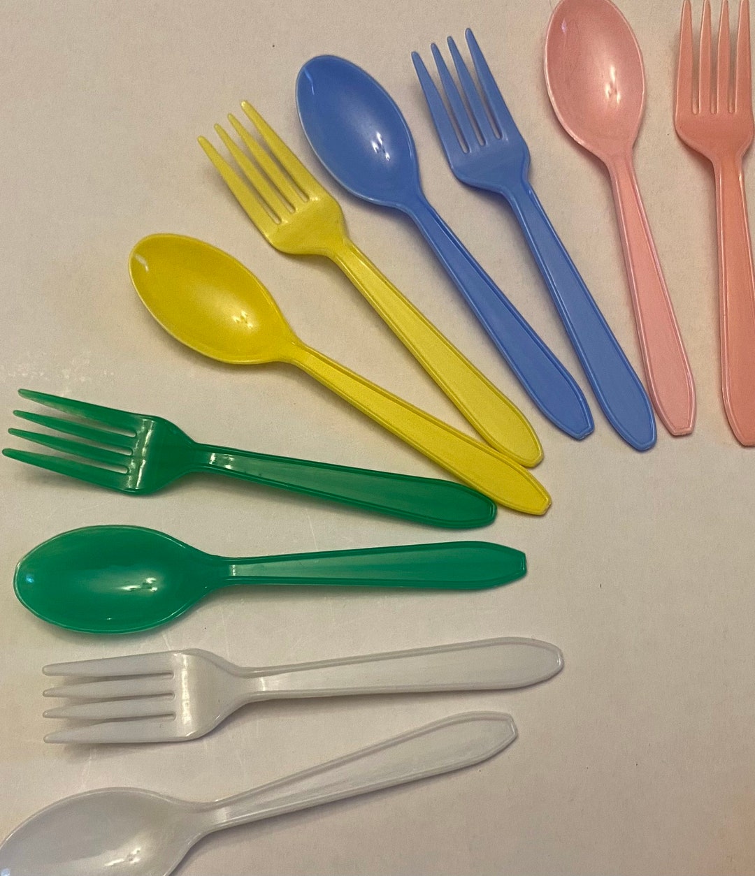Princess Ware Plastic Spoons and Forks Child Size Colorful Vintage ...
