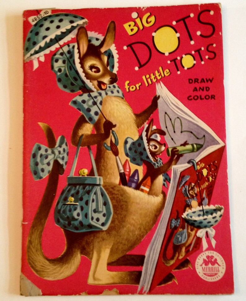 Vintage 1950 Big Dots for Little Tots Draw and Color Coloring Book - Etsy